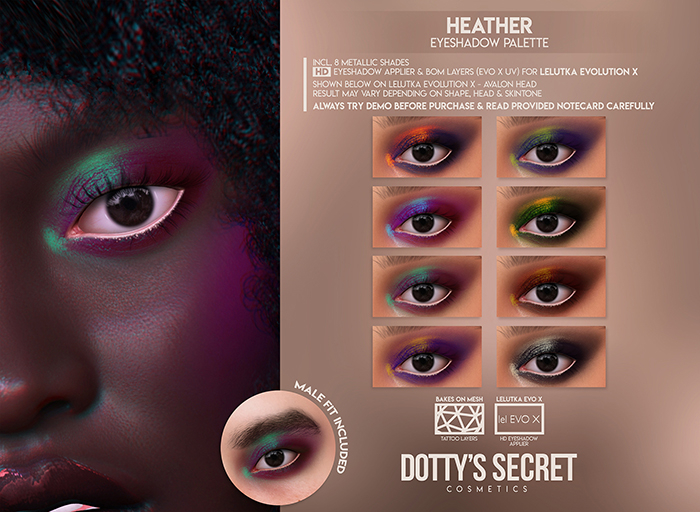 Second Life Marketplace - Dotty's Secret - Heather - Eyeshadow Palette ...